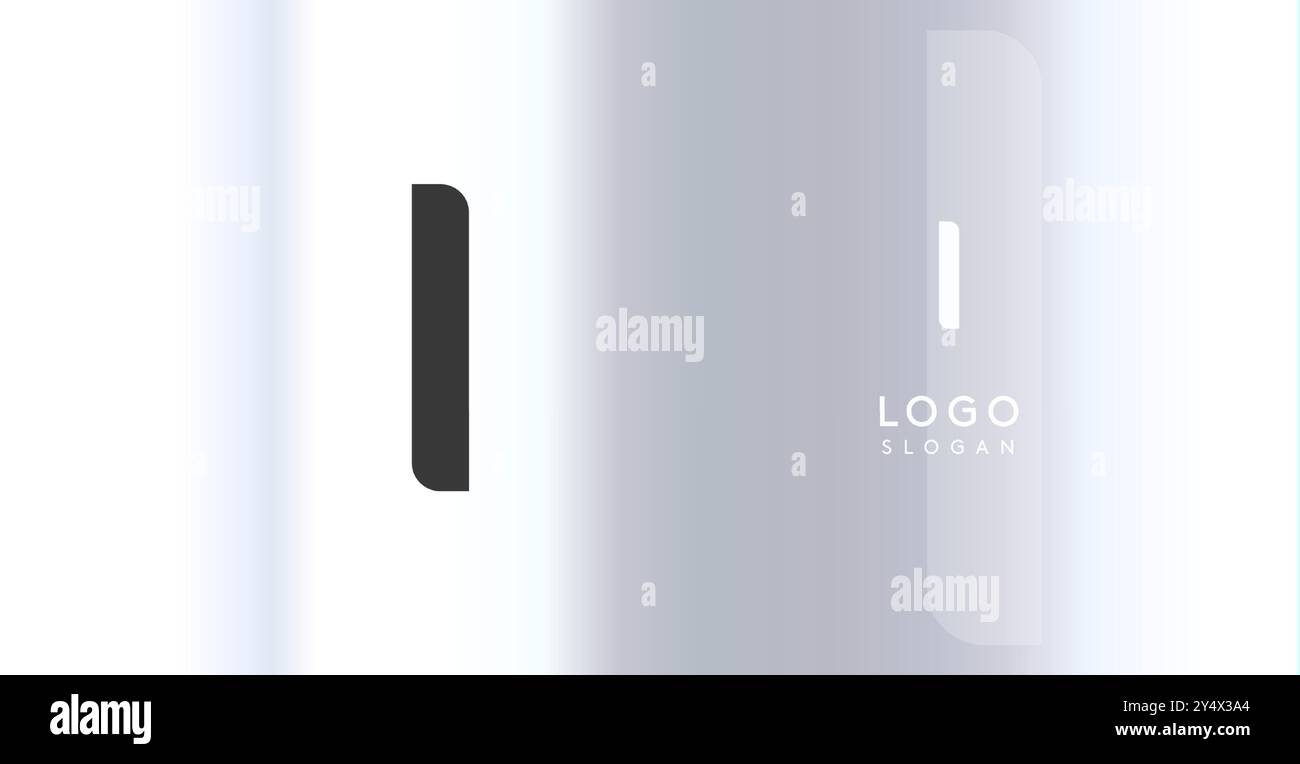 Bold futuristic logo monogram, sleek minimalistic letter I for ...