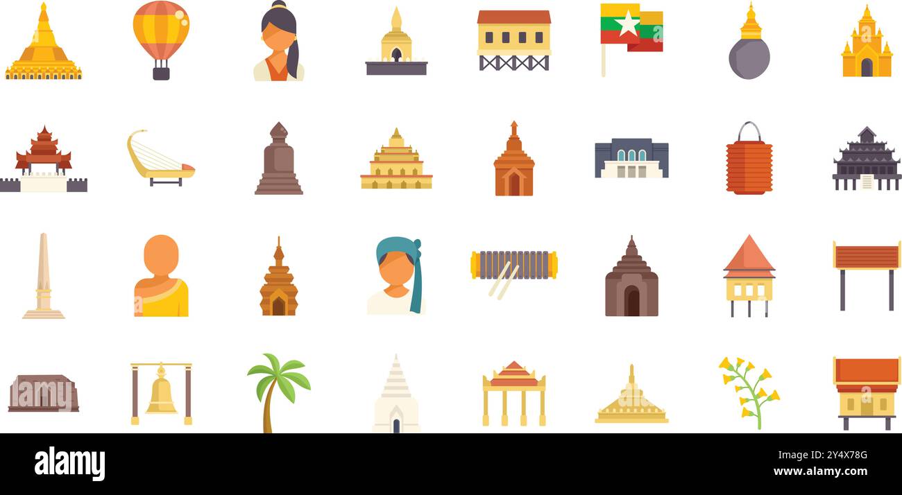 Myanmar temple architecture Stock Vector Images - Alamy