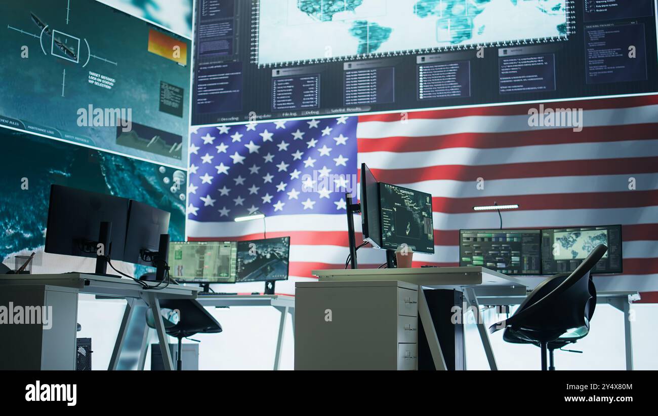 Empty army command center monitoring hi-res stock photography and ...