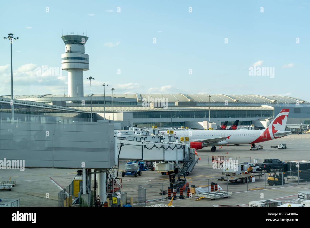 Air Canada planes parked at Toronto’s Pearson International Airport ...