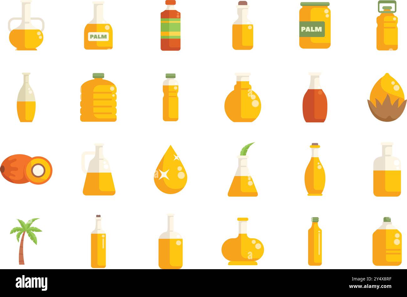 Illustrating the palm oil production industry manufacturing process ...
