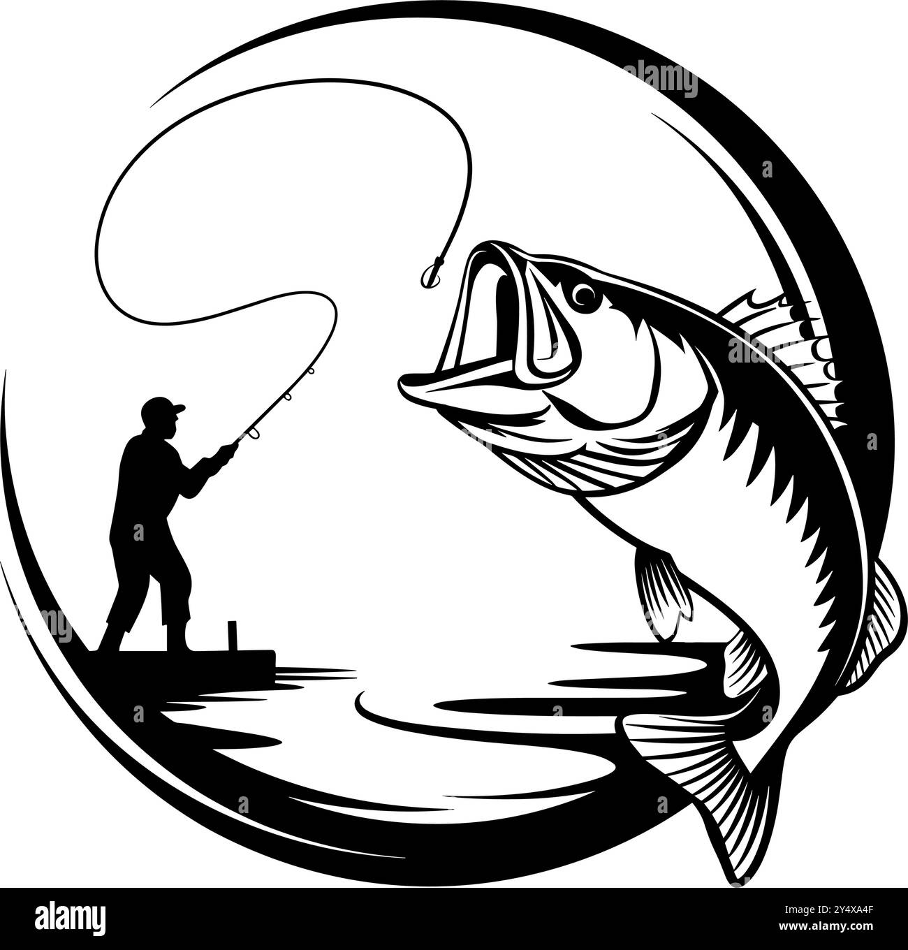 Country fishing river lake Stock Vector Images - Alamy