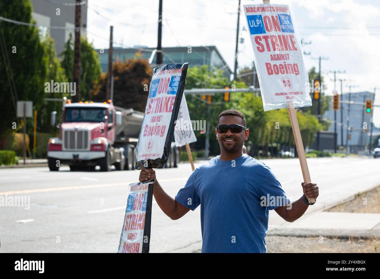 Seattle, Washington, USA. 19th September, 2024. A Boeing factory worker ...