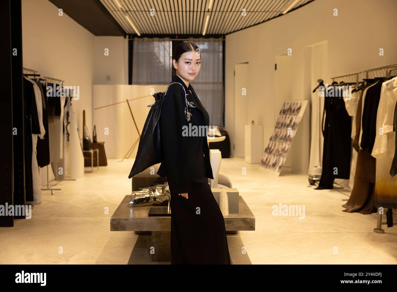 Singapore designer Grace Ling poses in her showroom where she displays ...
