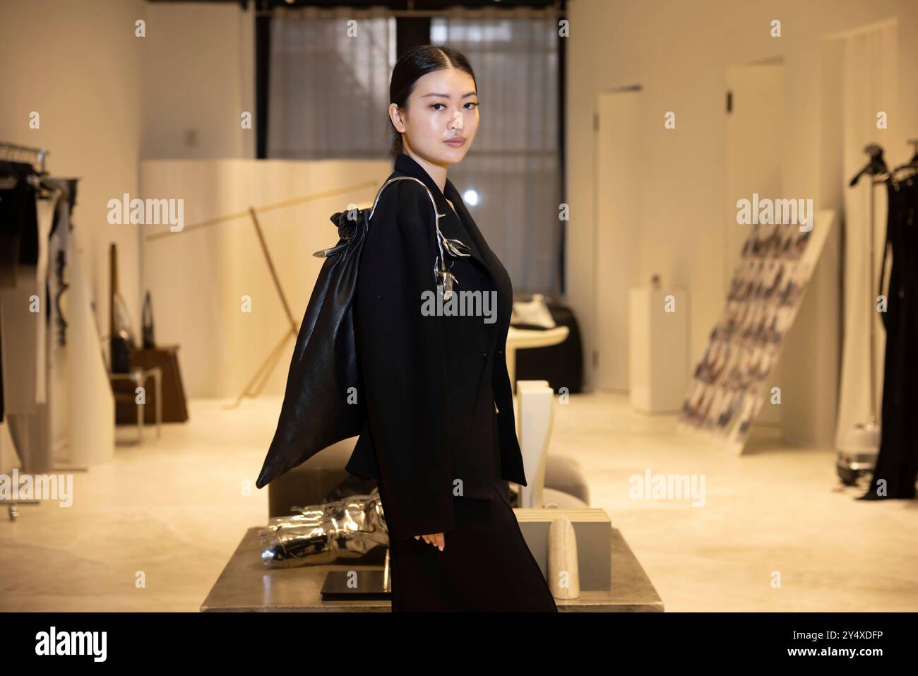 Singapore designer Grace Ling poses in her showroom where she displays ...