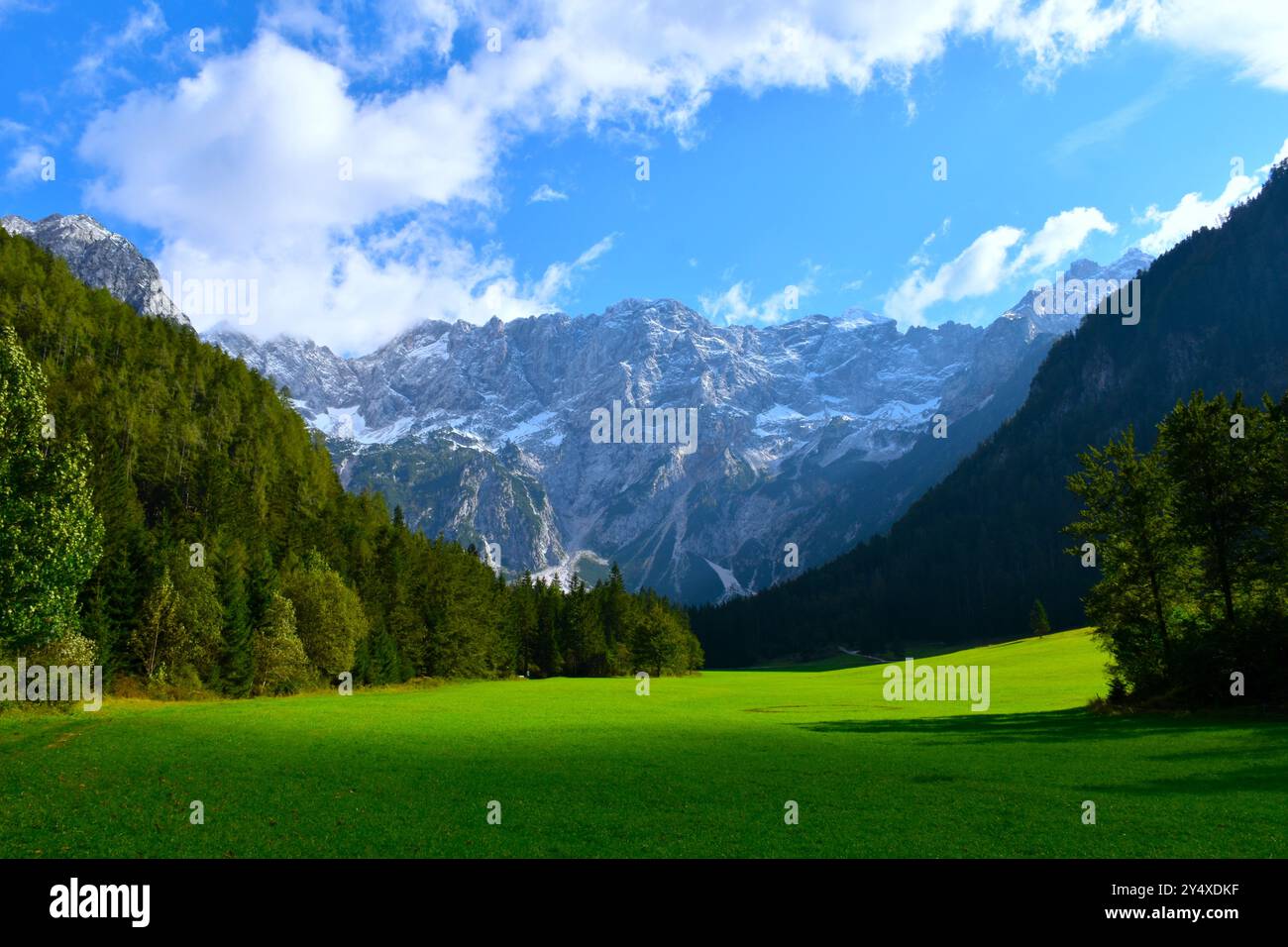 View of Ravenska Kocna valley at Zgornje Jezersko in Gorenjska ...