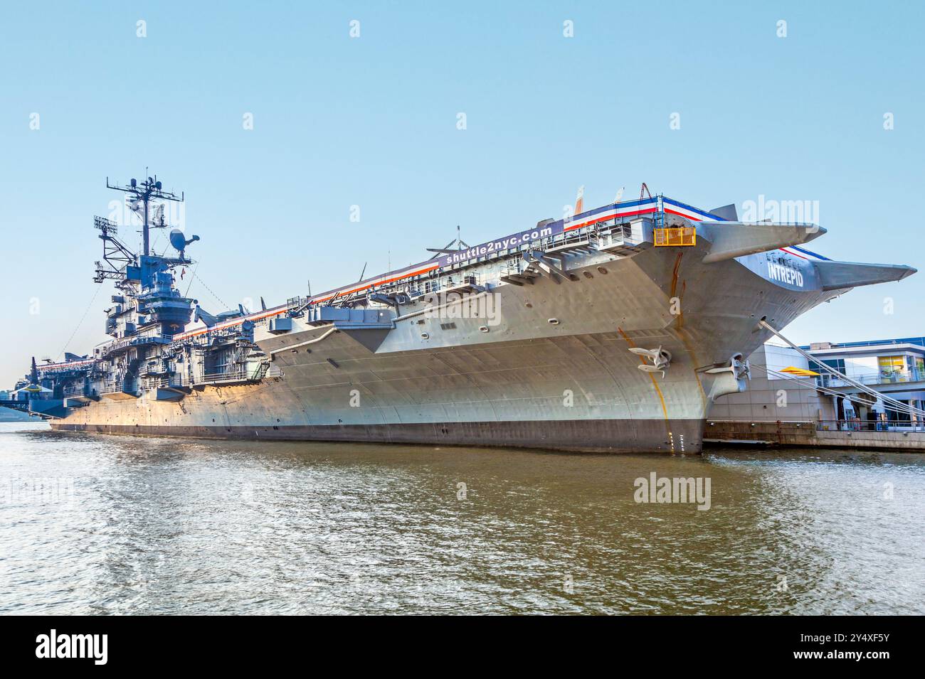 New York, USA - July 7, 2010: Visit of the aircraft carrier Intrepid in ...