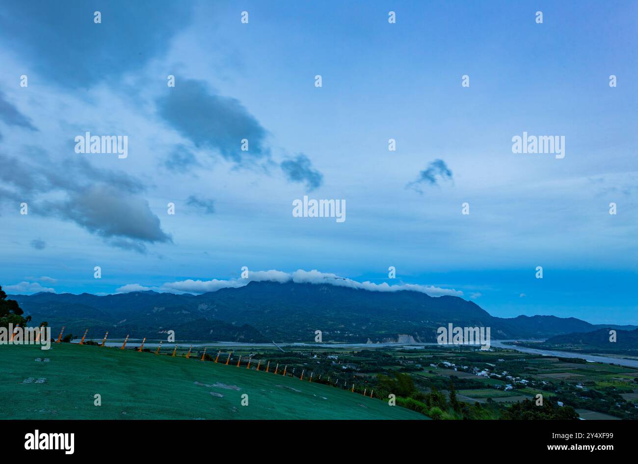 Sunset view of the paragliding spot of Luye Highlands at Taitung ...
