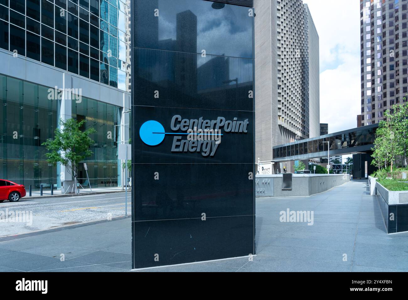 CenterPoint Energy sign outside their headquarters in Houston, Texas ...