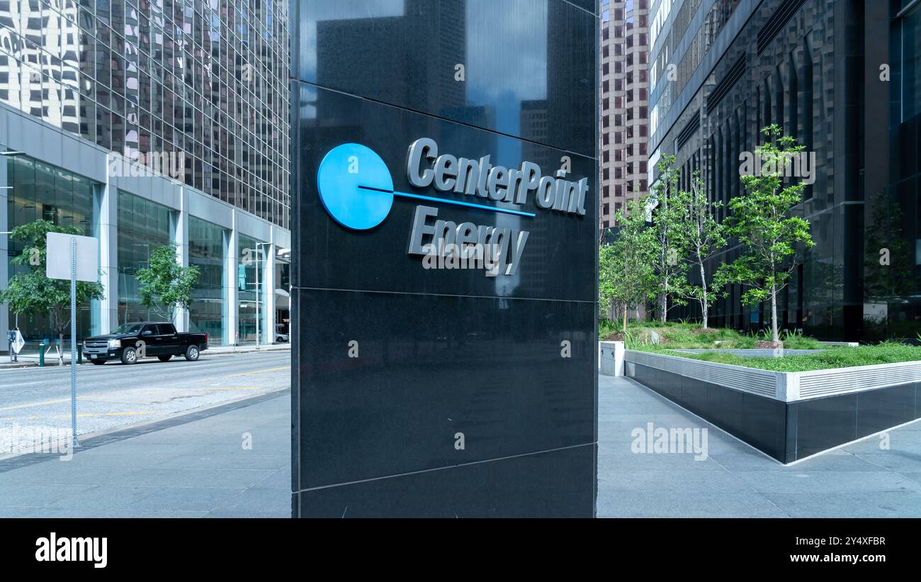 CenterPoint Energy sign outside their headquarters in Houston, Texas ...