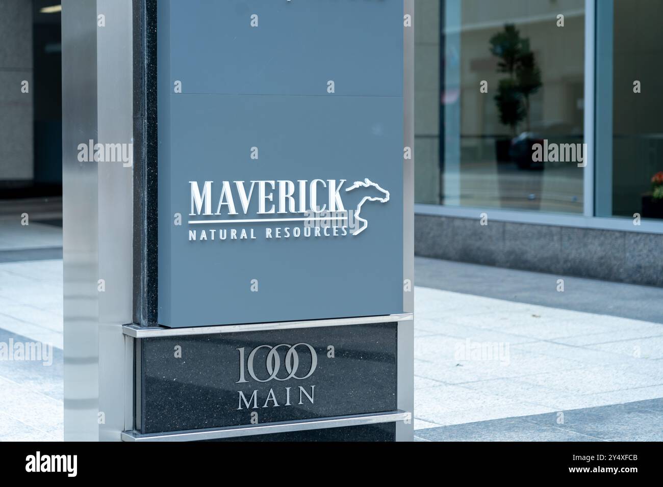 Maverick Natural Resources sign outside its headquarters in Houston ...