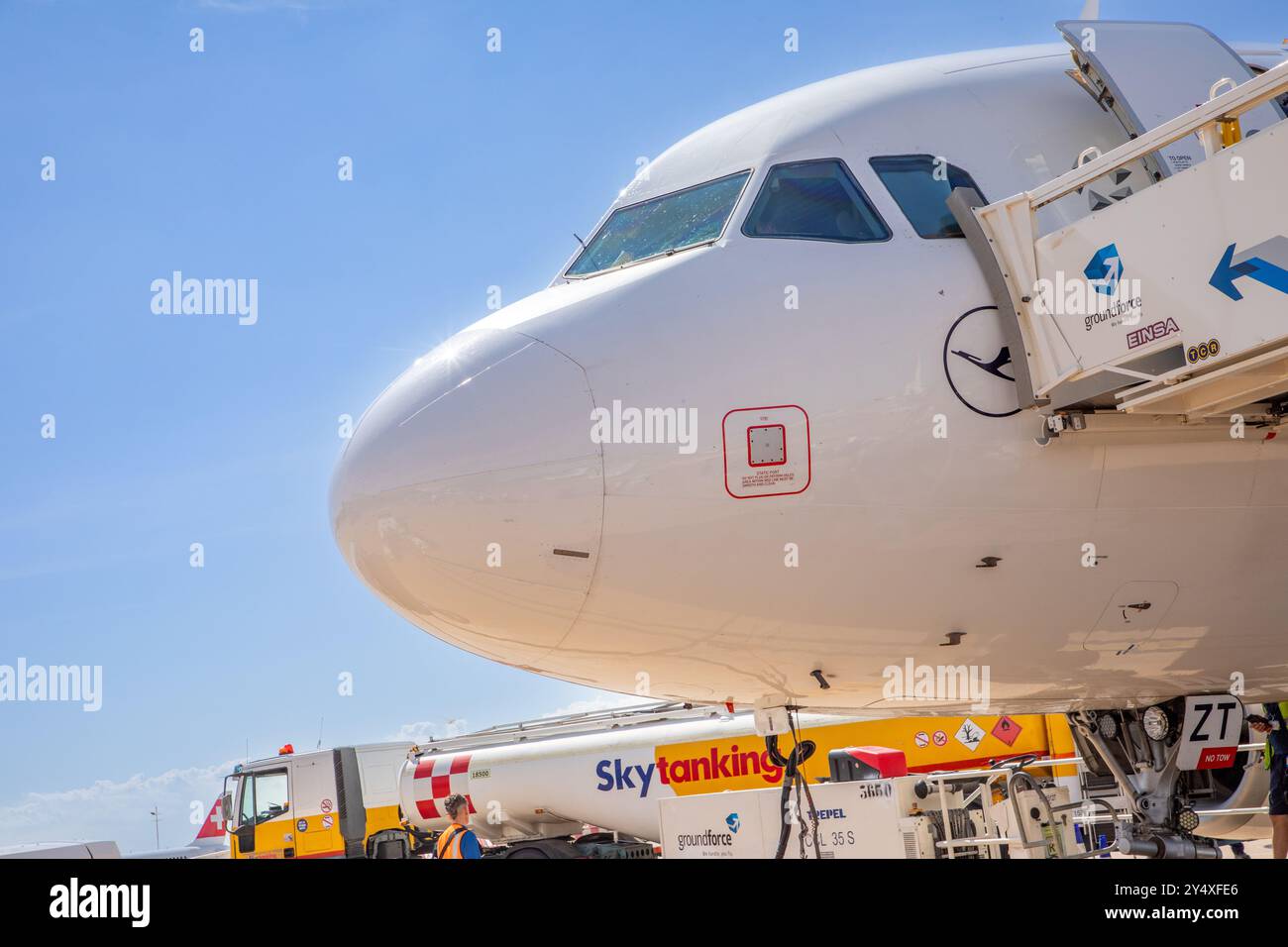 Valencia, Spain - September 17, 2024: Lufthansa jet ready for boarding ...