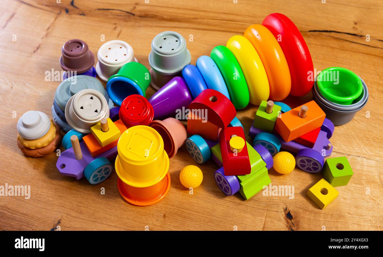 Vibrant collection wooden blocks hi-res stock photography and images ...