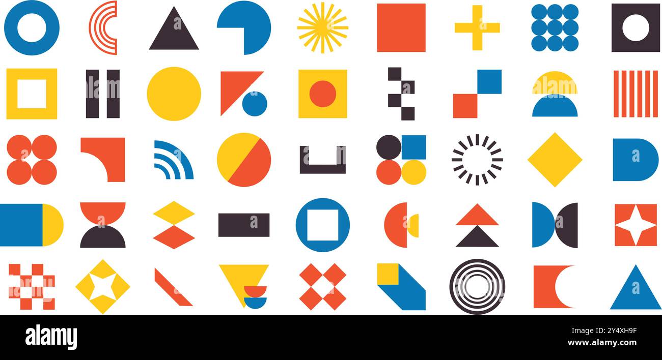 Bauhaus elements. Modern geometric abstract shapes in minimal style ...