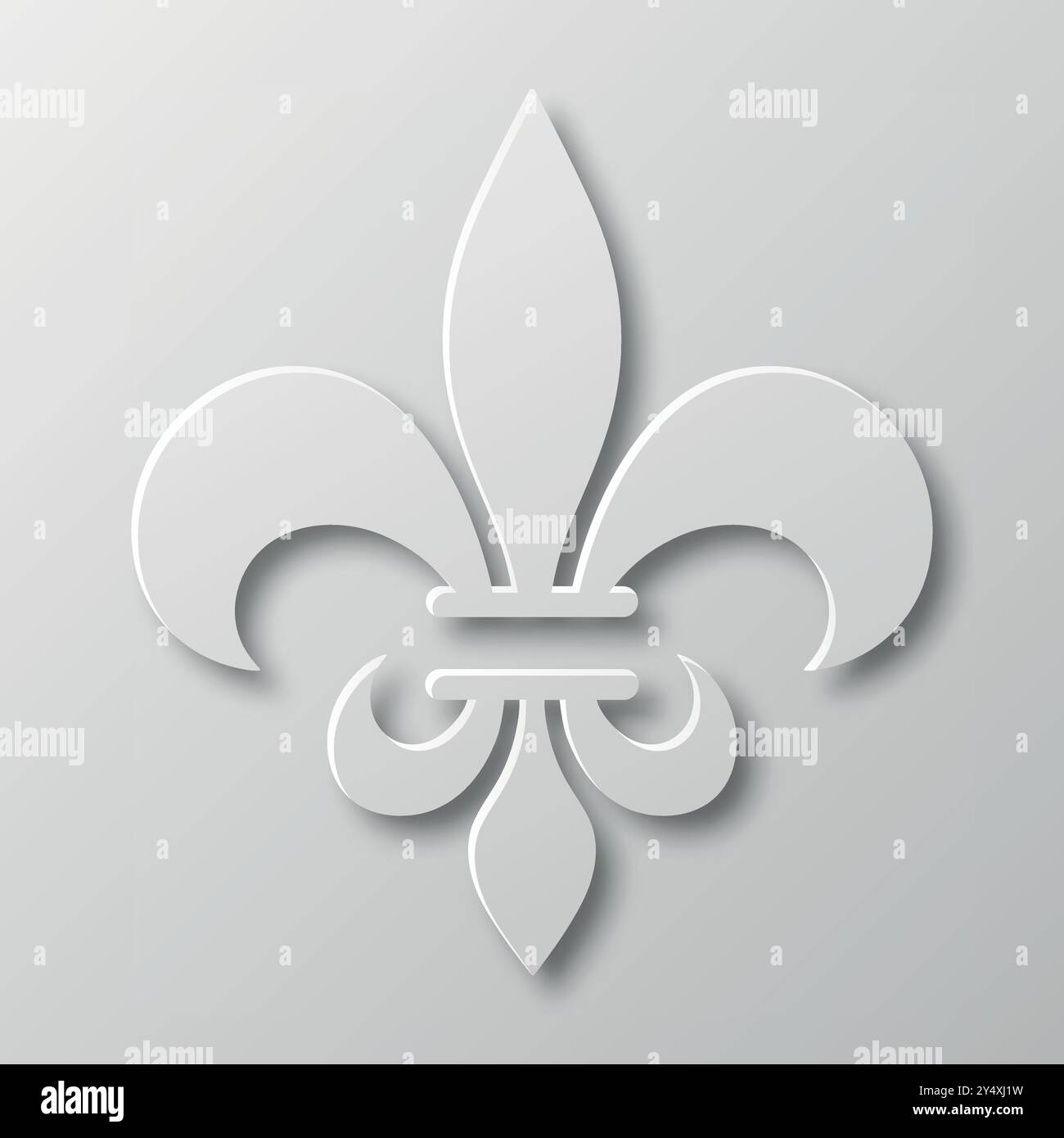 Vector Realistic Paper 3d Fleur De Lis Closeup on White Background ...