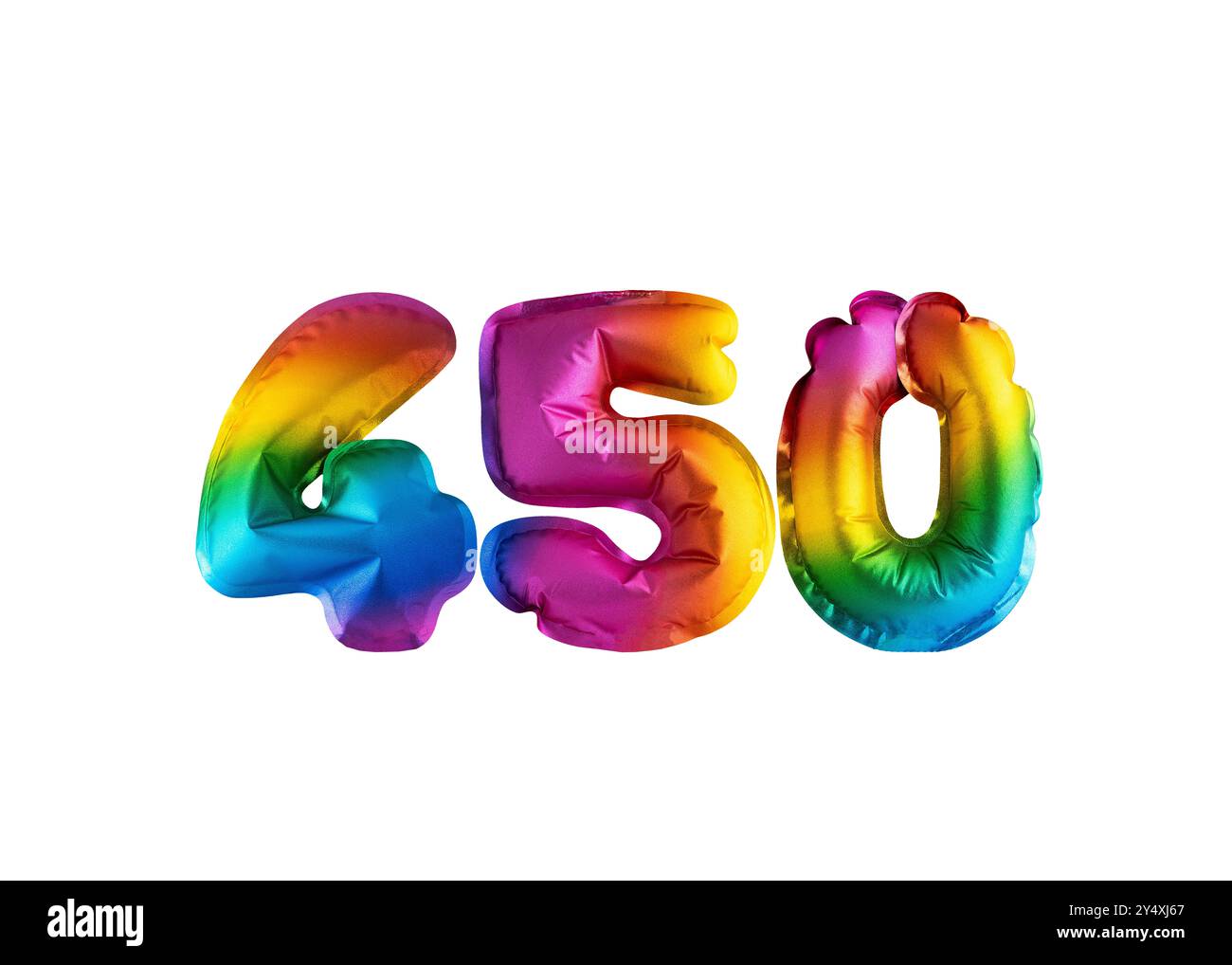 Multicolor balloon number 450 anniversary. Happy birthday ...