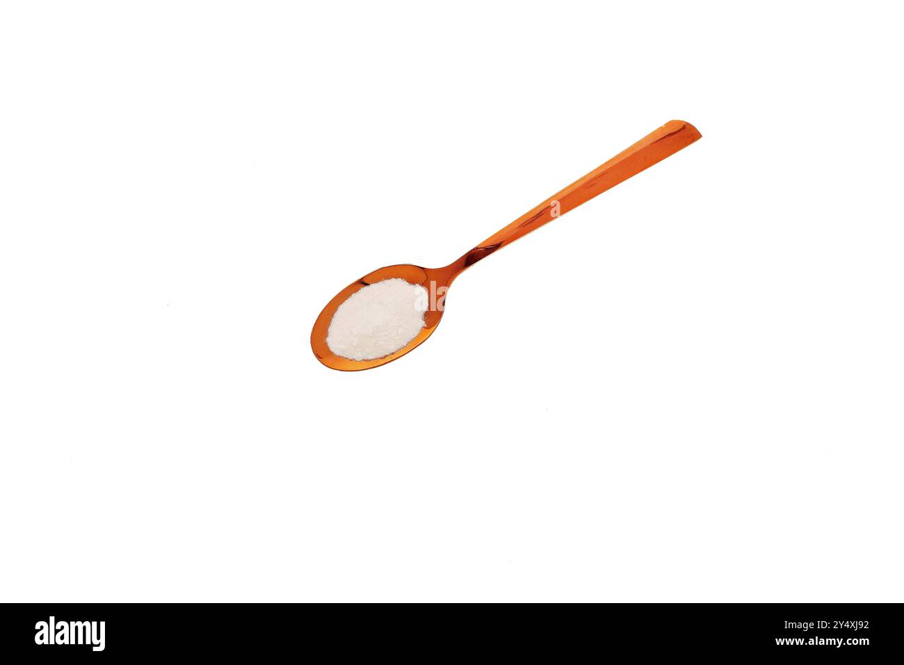 Baking Soda - Crystalline Solid compound in spoon. White background ...