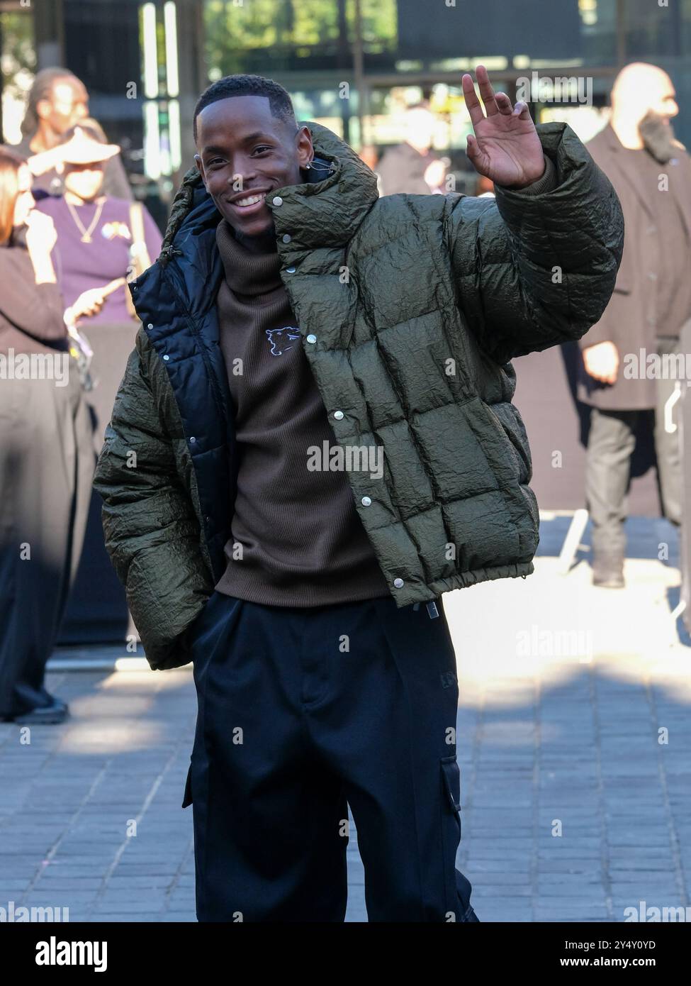 Former model and actor Micheal Ward strikes a pose for the cameras ...