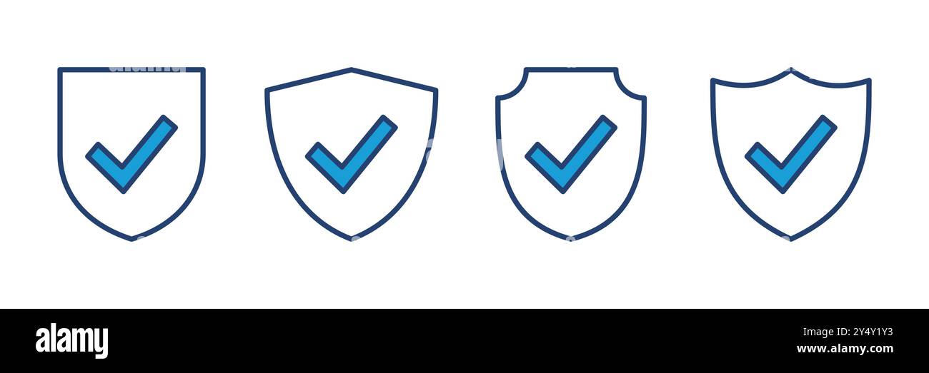 Shield check mark icon vector. Protection approve sign. Safe icon vector Stock Vector Image ...