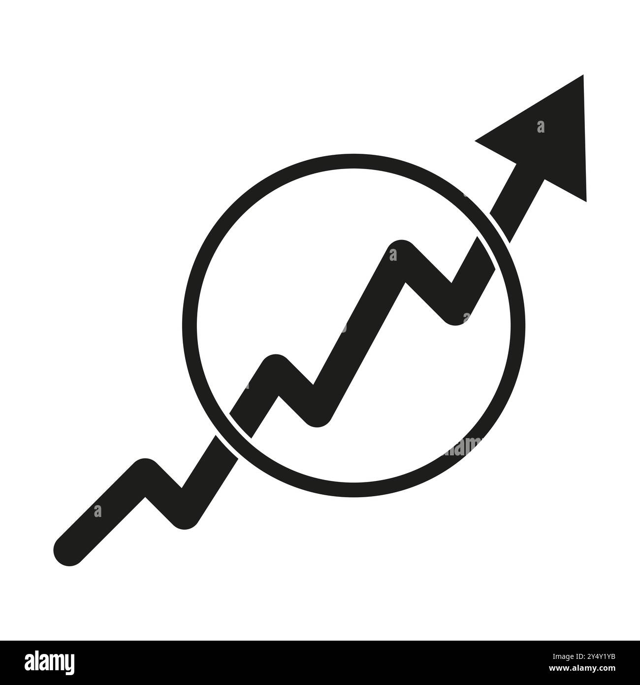 Growth chart icon. Arrow rising symbol. Circle graph vector. Business trend Stock Vector Image ...