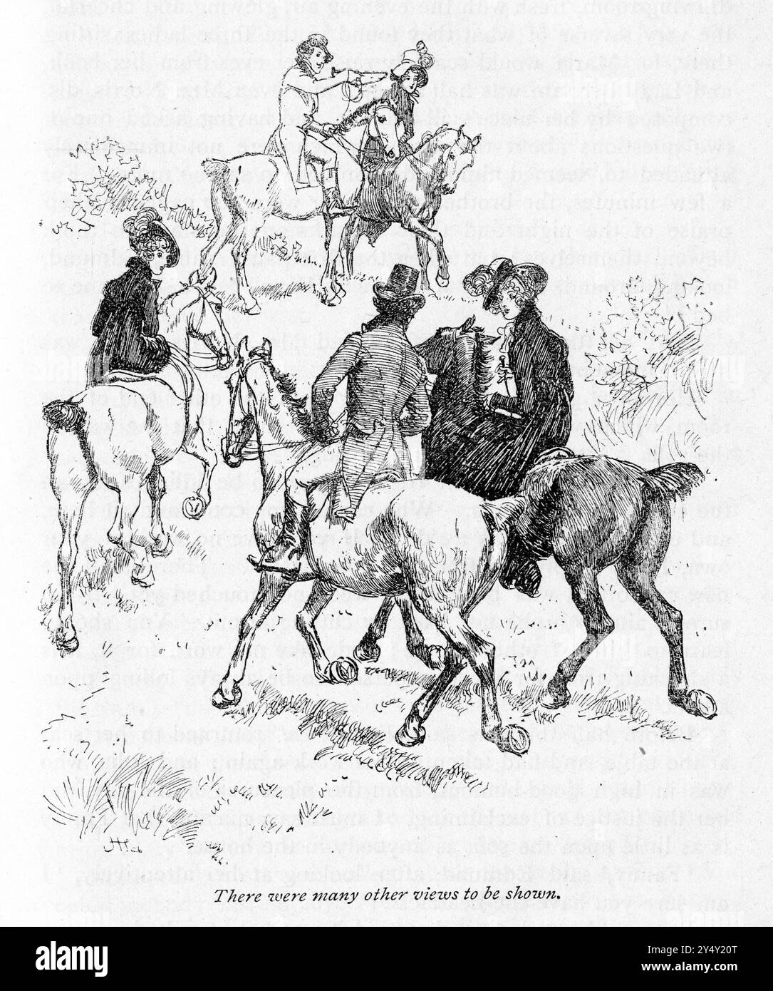 Engraving of a scene from the book Mansfield Park by Jane Austen, 1926 ...