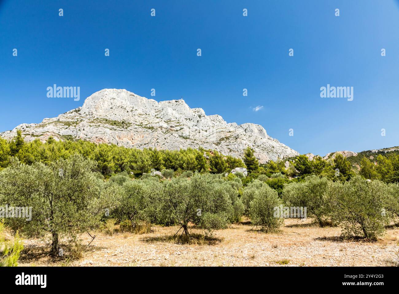 famous mount sainte-victoire in the provence, the Cezanne mountain ...
