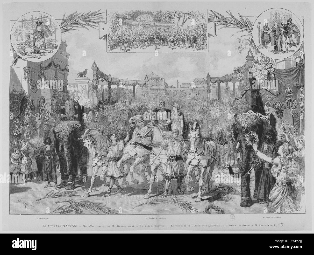 Engraving of an illustration for the ballet Messalina at the Eden ...