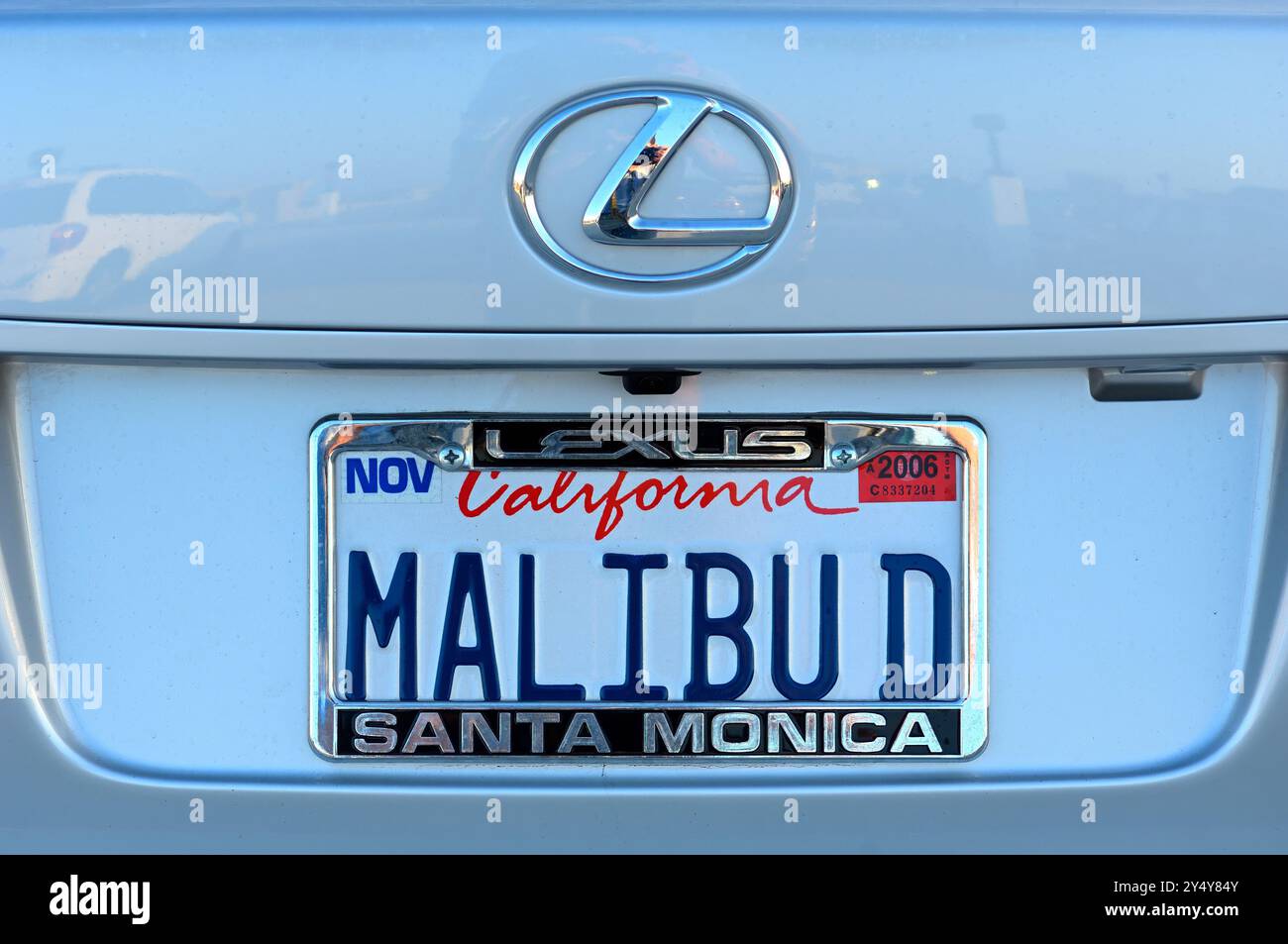 A Malibu license plate, Santa Monica CA Stock Photo - Alamy
