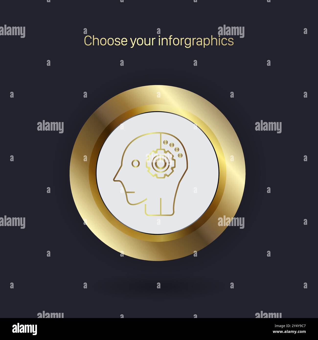 Luxury circles options infographic design, vector illustration. Golden ...