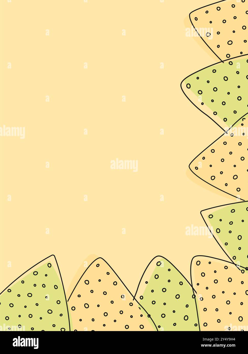 Spinach and corn Nachos rectangular frame border with copy space ...