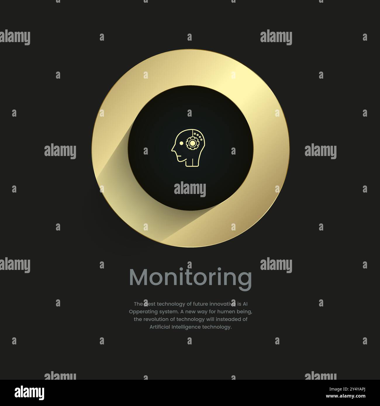 Monitoring icon, luxury circles diagram of work flow, options ...