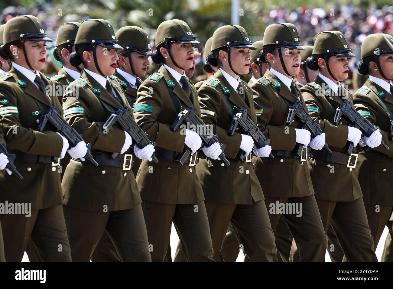 Santiago de Chile - September 19, 2024: Female Carabineros parade on ...