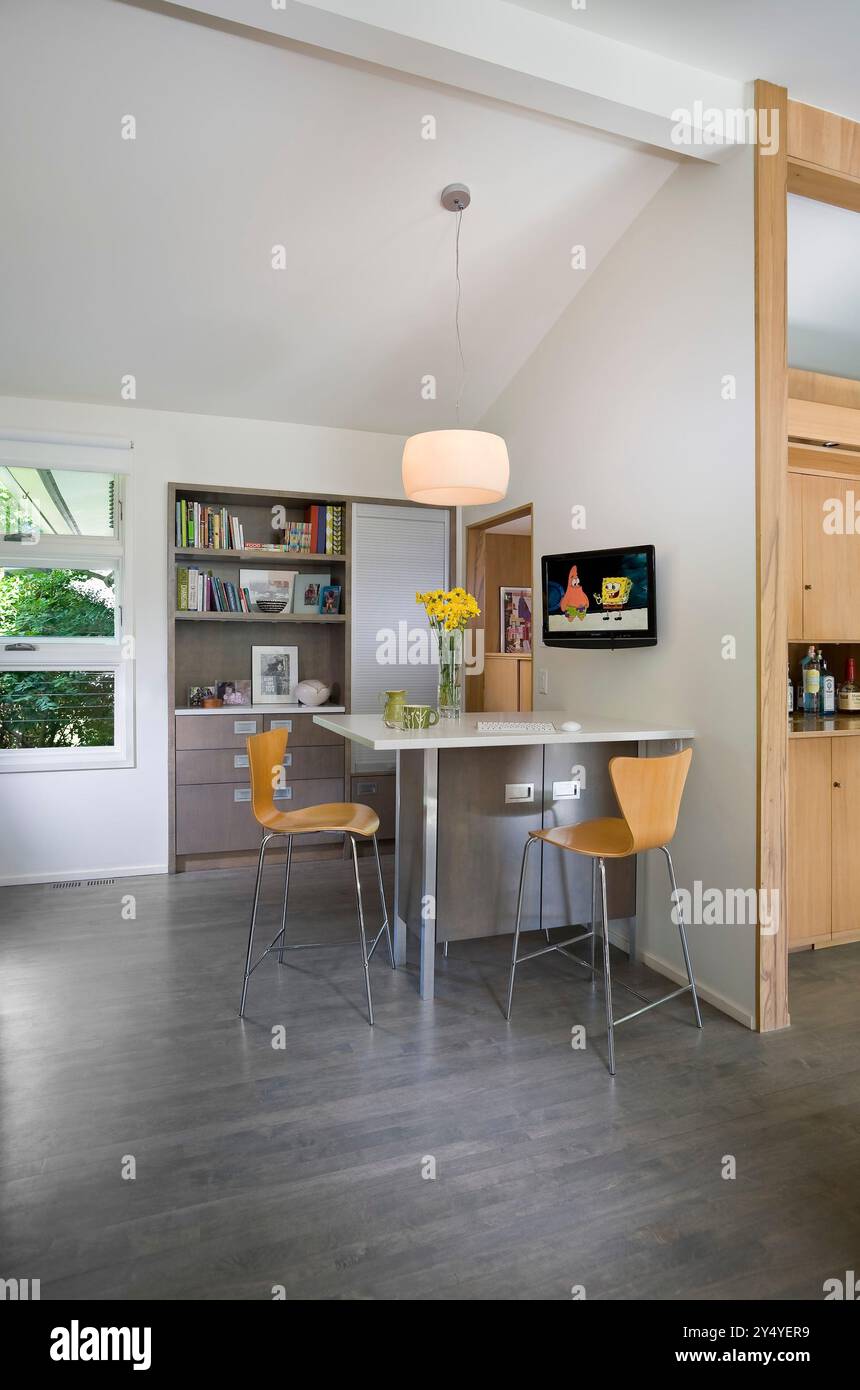 Office/desk area of modern kitchen Stock Photo - Alamy
