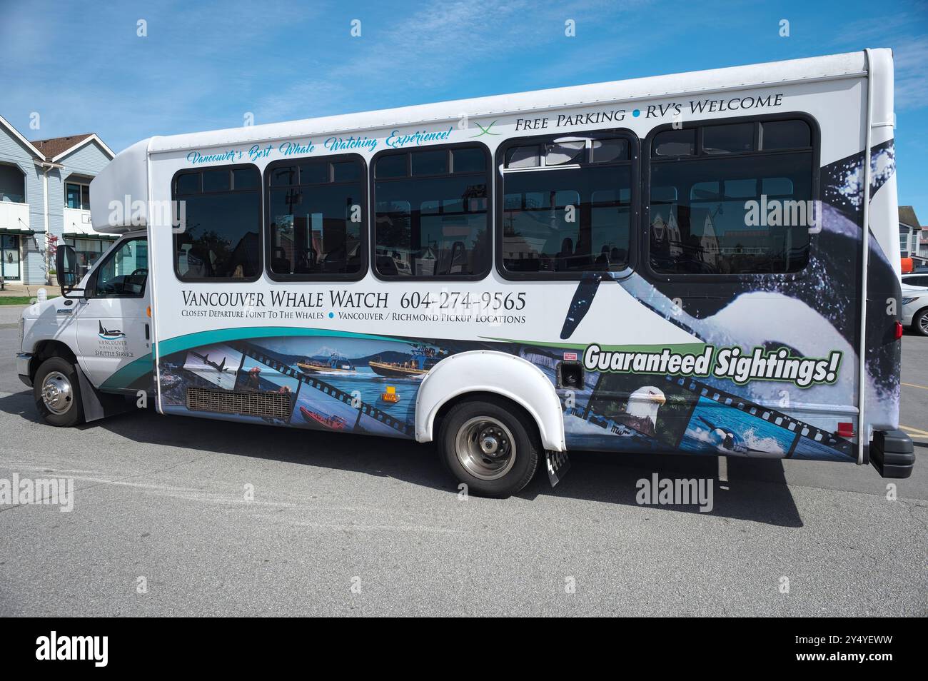 Pickup bus for Vancouver Whale Watch seen at Steveson Village parking ...