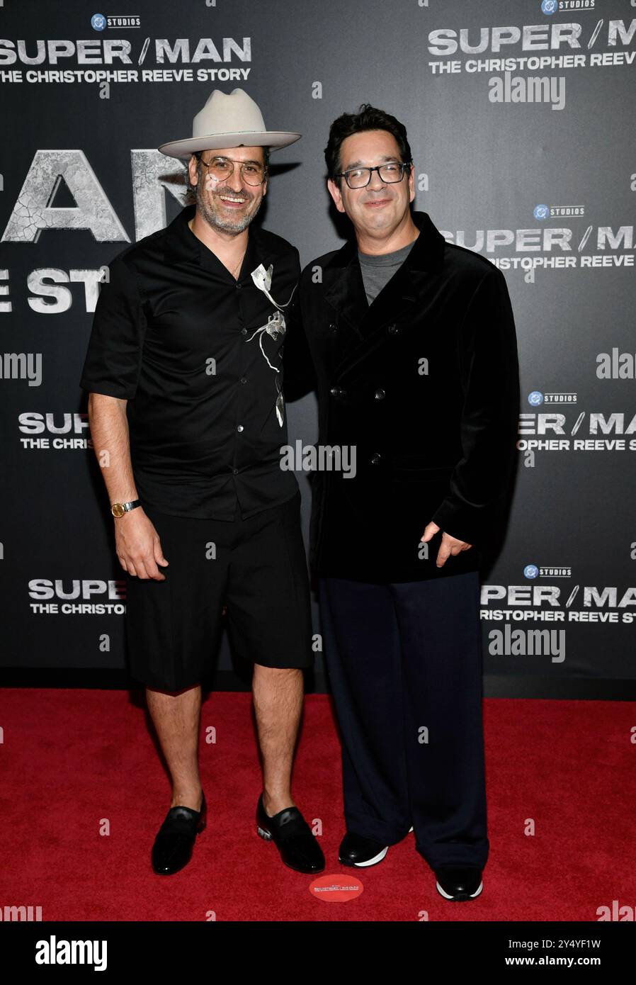 Ian Bonhote, left, and Peter Ettedgui attend the premiere of "Super/Man ...