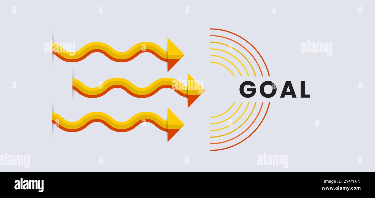 Reaching arrows to the goal, oppotunity, and success infographic ...