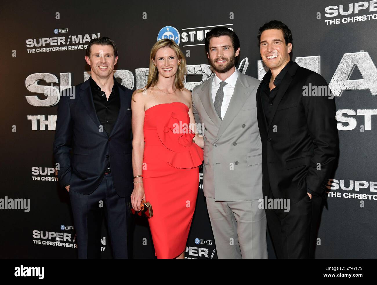 Matthew Reeve, left, Alexandra Reeve Givens, David Corenswet and Will ...