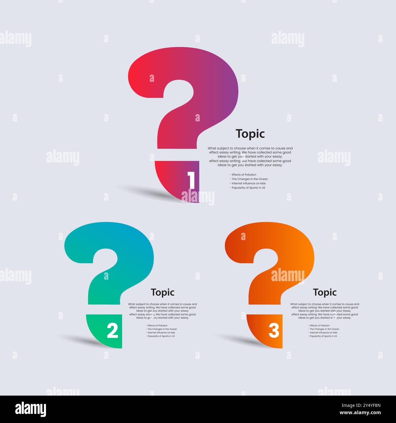 3 Option of question infographic templates design used in business and ...