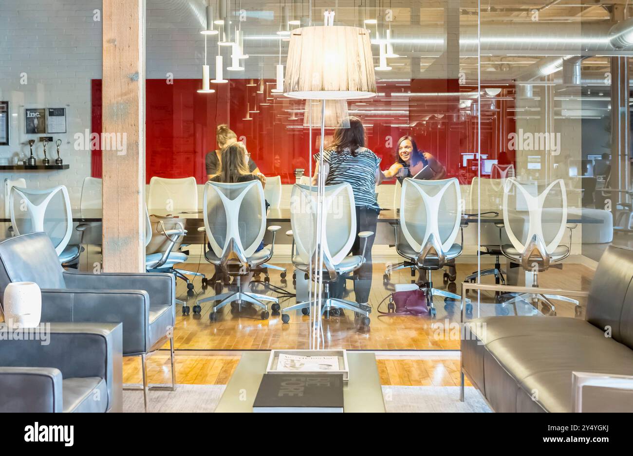 Conference room behind glass windows hi-res stock photography and ...