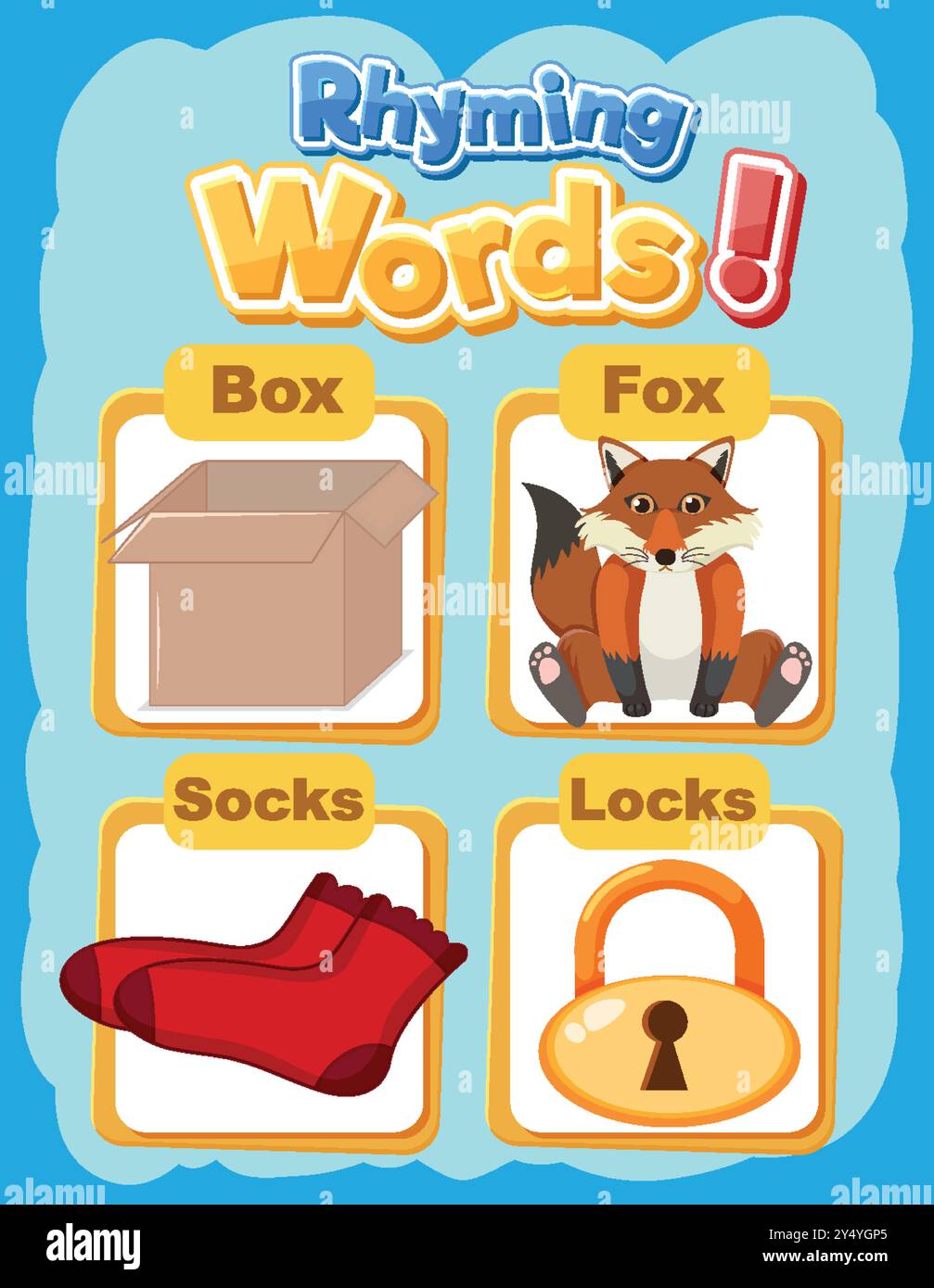 Illustration of rhyming words with images Stock Vector Image & Art - Alamy