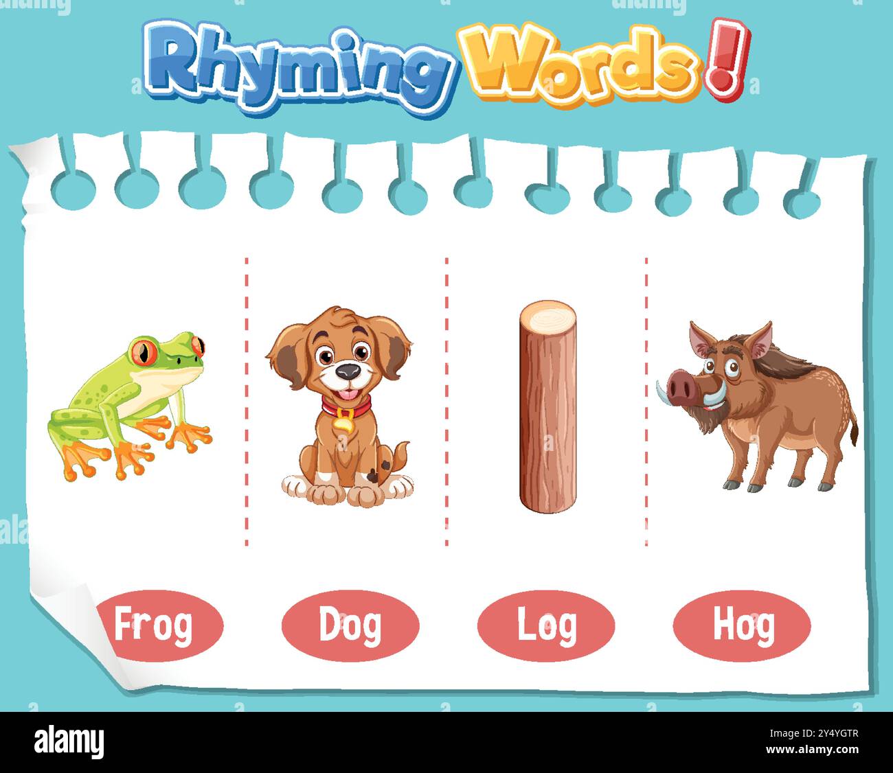 Illustration of rhyming words with images Stock Vector Image & Art - Alamy