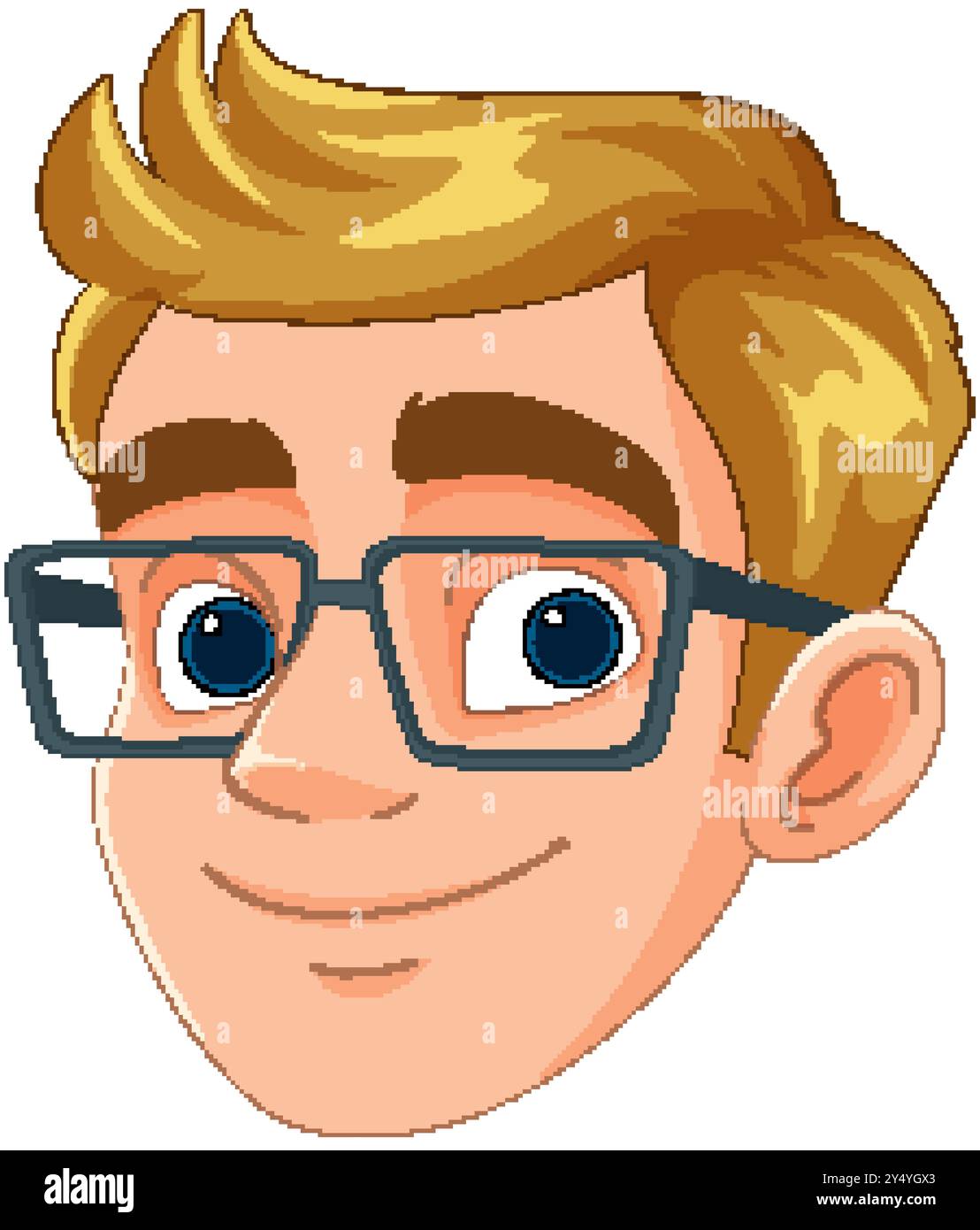 Cartoon man with glasses and blonde hair Stock Vector Image & Art - Alamy