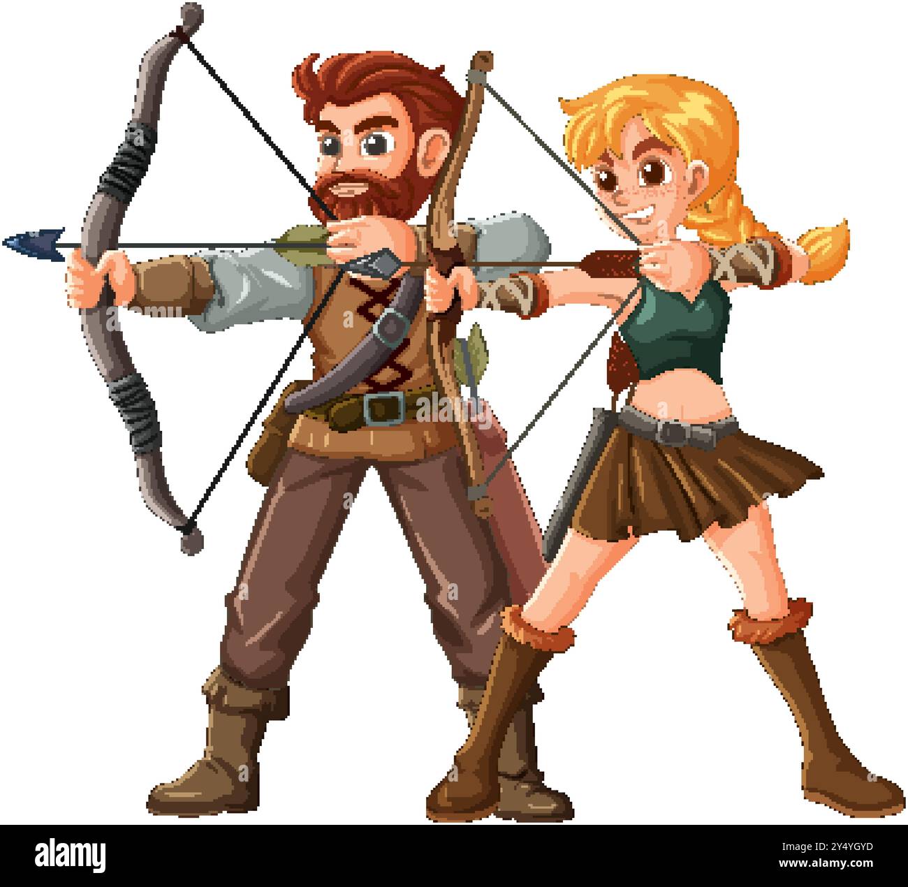 Woman bow arrow drawing Cut Out Stock Images & Pictures - Alamy