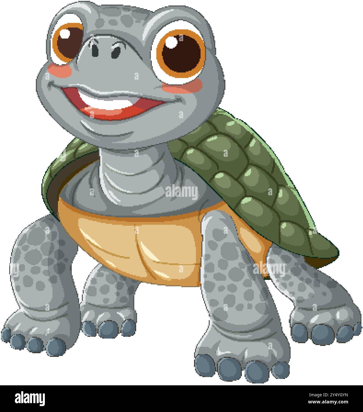Smiling turtle with a green shell Stock Vector Image & Art - Alamy
