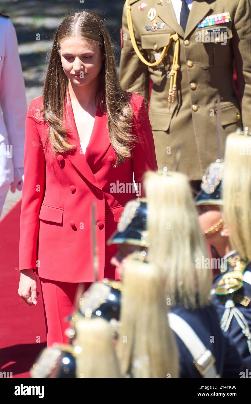 Crown Princess Leonor attends the Hymns, honours and review of troops and Imposition of the ...