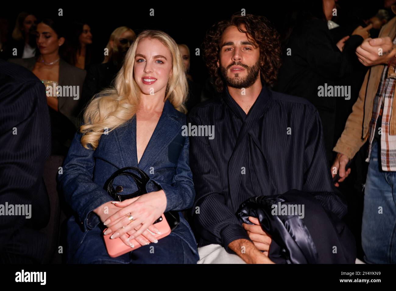 Milan, Italy. 19th Sep, 2024. Keely Hodgkinson, Gianmarco Tamberi poses at photocall of Emporio ...