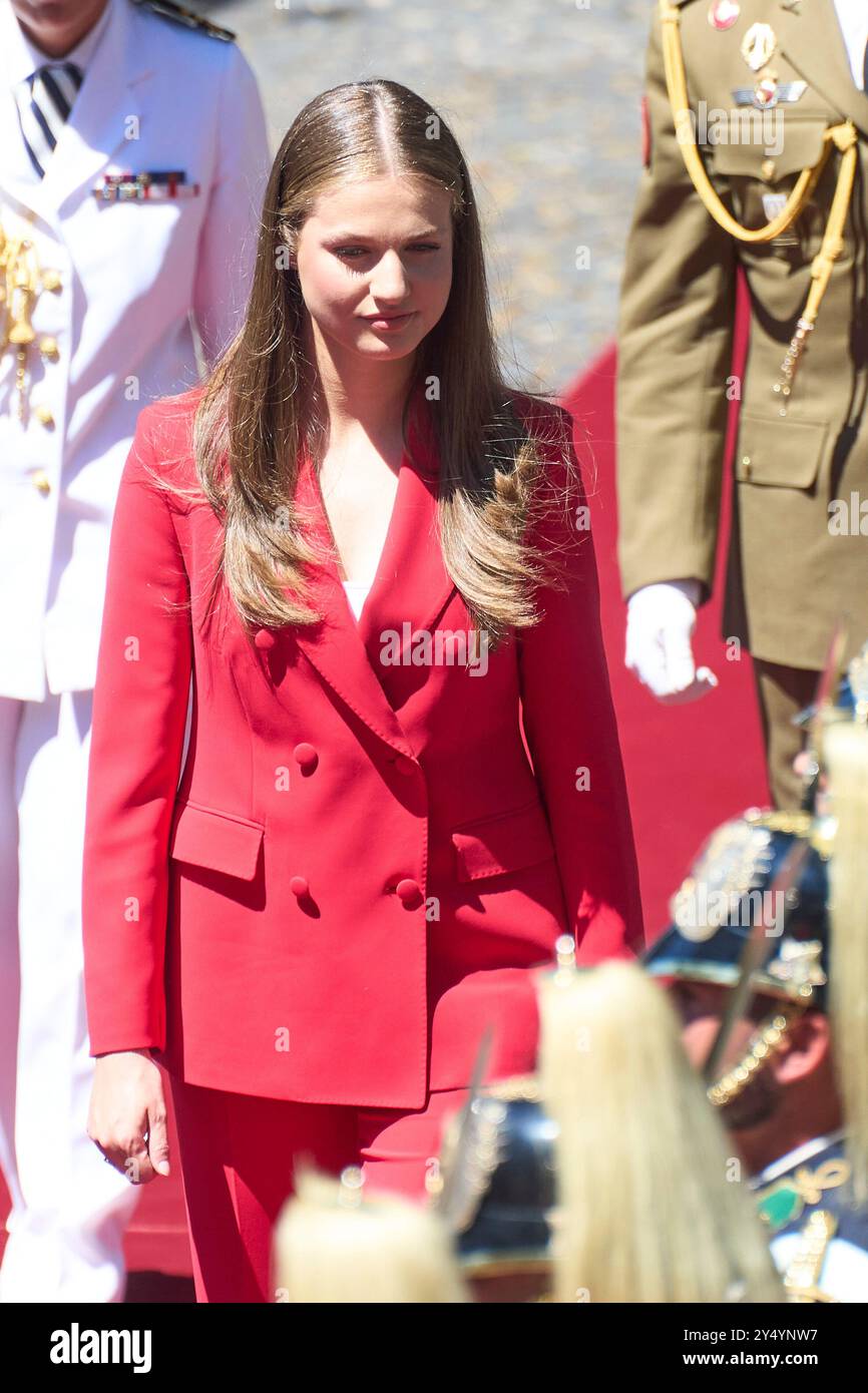 Crown Princess Leonor attends the Hymns, honours and review of troops and Imposition of the ...