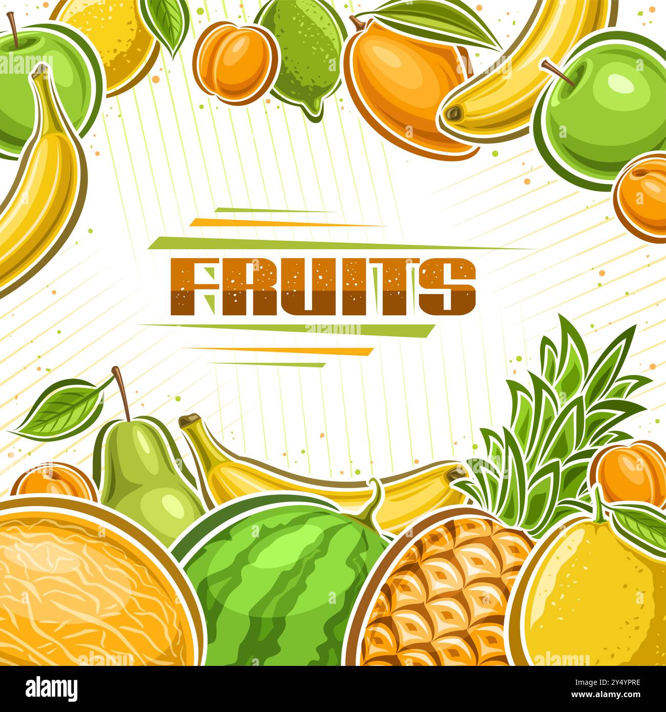 Vector Fruits illustration with copy space for ad text, decorative ...