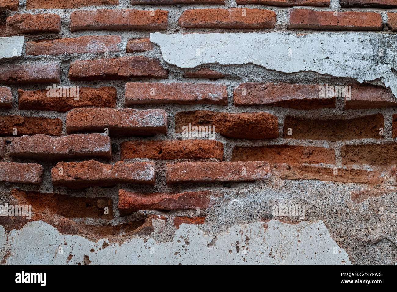 The texture of the old brick wall is weather-beaten Stock Photo - Alamy