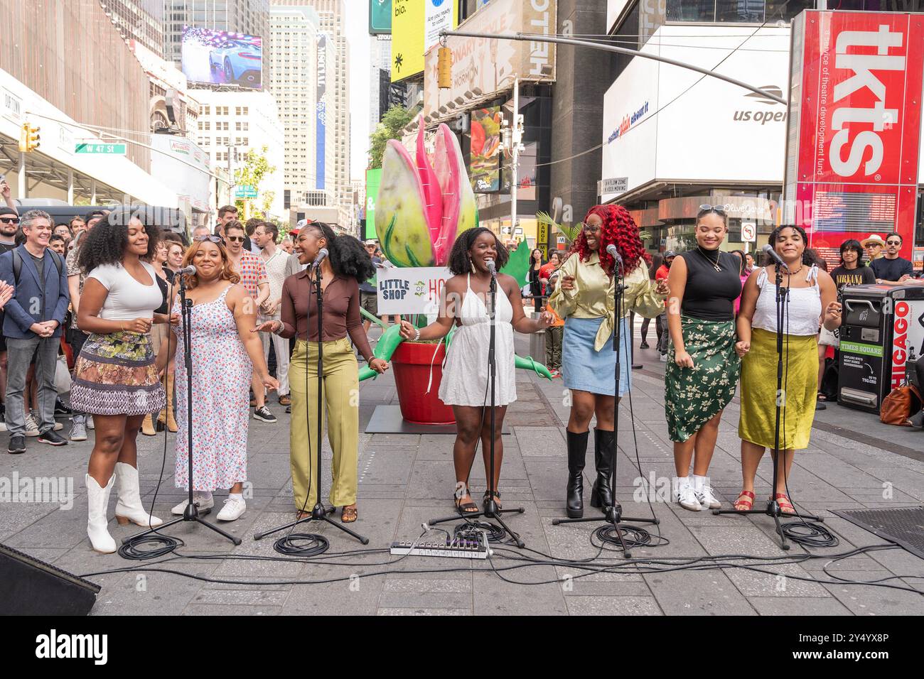 New York, USA. 19th Sep, 2024. Cast performs during 'Little Shop of ...